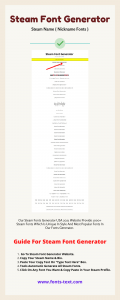 Steam Font Generator (Copy & Paste) – Font Online